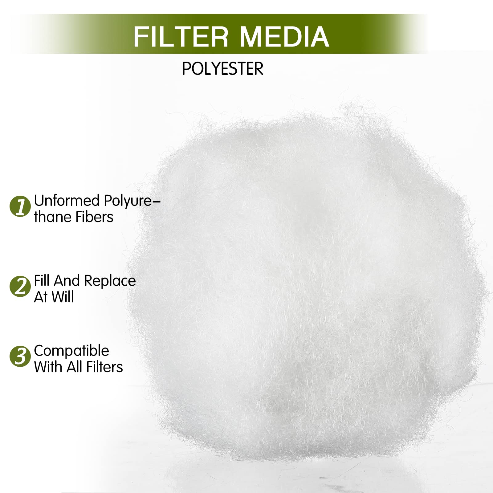 Aquarium Filter Floss Polyester Floss Bag Filter Media for Fish Tank Filter Replacement Filter Floss for Aquarium Filter, 14 Ounce