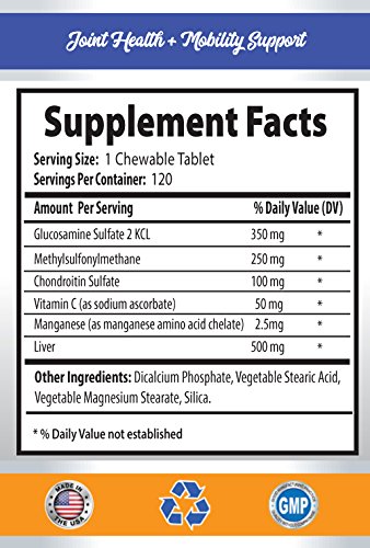 Dog Joint Supplement - Hip and Joint - Health and Support - for Dogs and Cats - msm for Pets - 2 Bottle (240 Chews)
