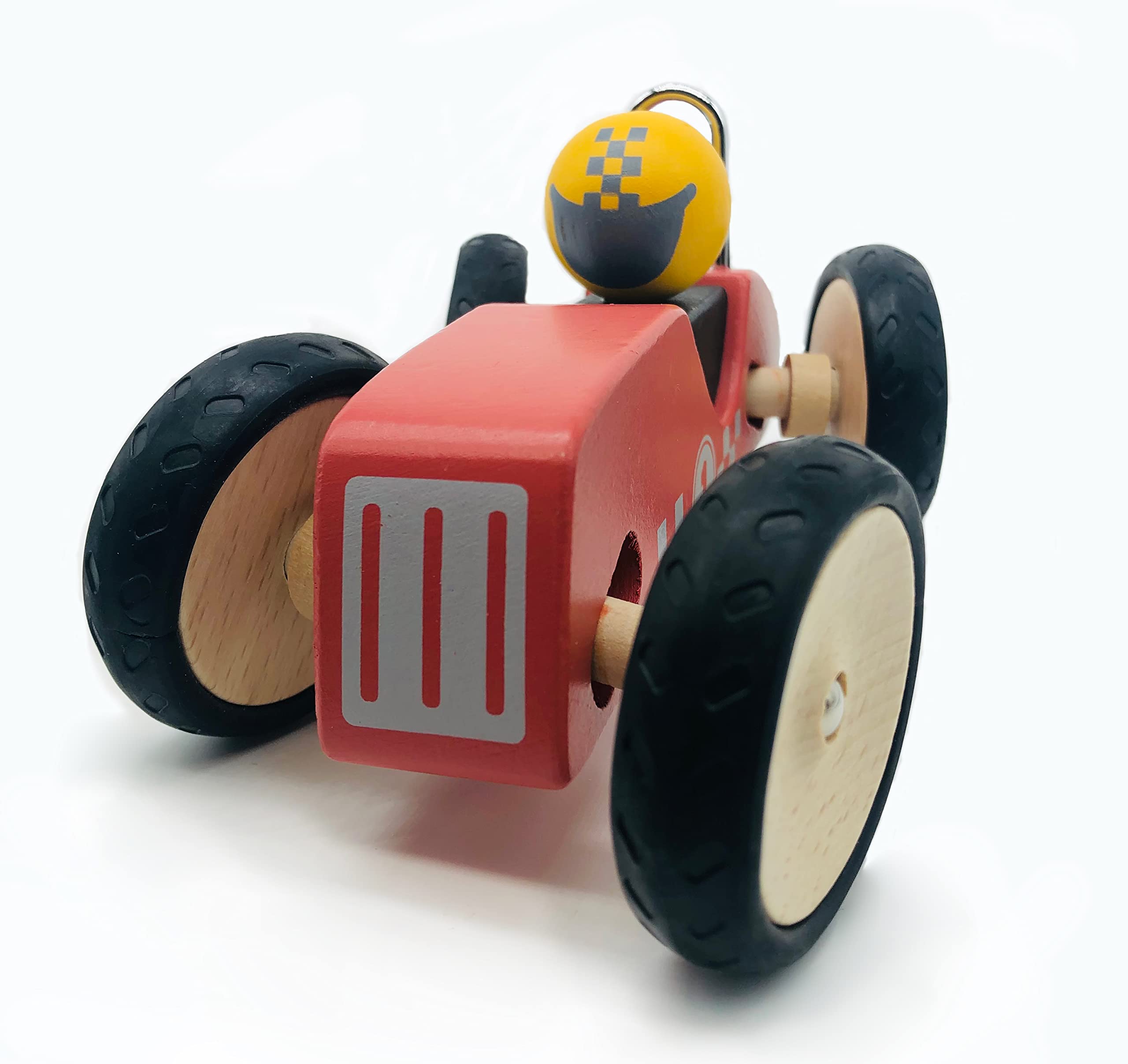 Lecelzie Toddler Wooden Toy Cars Montessori Toys for 1 2 3 4 Year Old Boys Girls Birthday Gift Party Favors for Kids Race Car Push and Pull Toys for 3-5