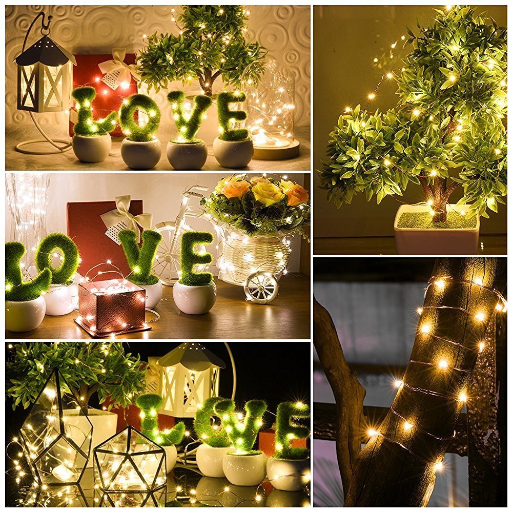 buways 66ft 200LEDs Fairy Lights-USB Plug-in Twinkle String Lights 8 Modes with RF Remote Control Christmas Party Garden Home Decoration(1,Copper Wire-Warm White-66ft)
