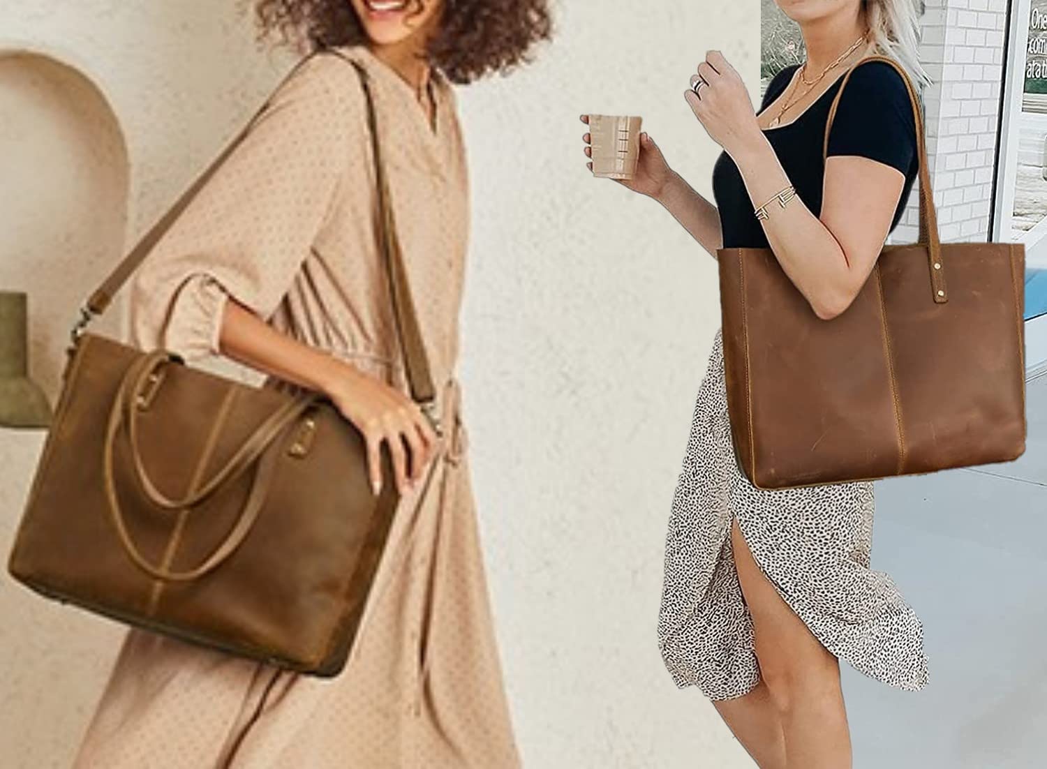 Leather Fair WOMENS LEATHER TOTE HANDBAG FOR LIFETIME WITH INNER BAG