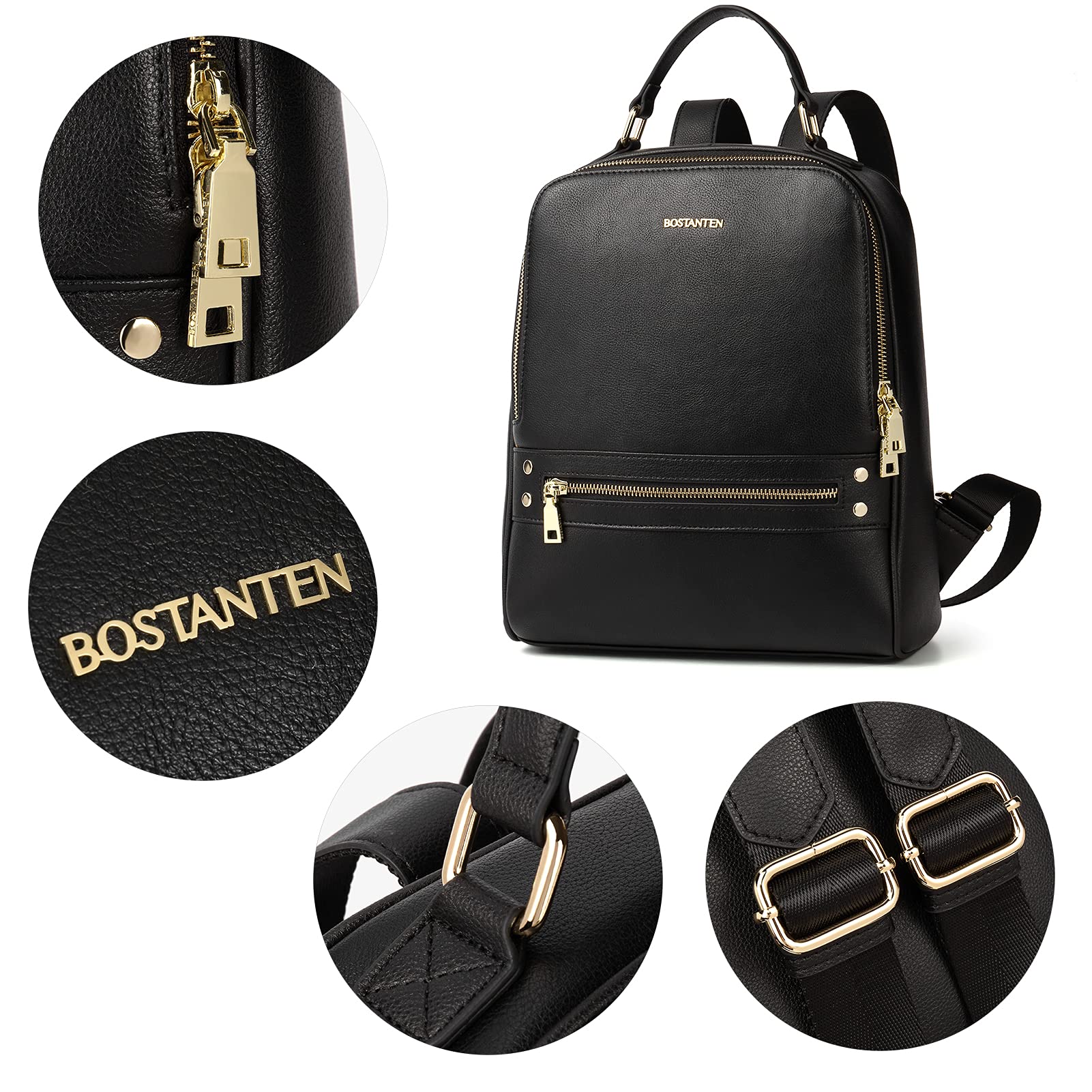 BOSTANTEN Backpack Purse for Women Travel Fashion Backpack Genuine Leather Casual College Daypack