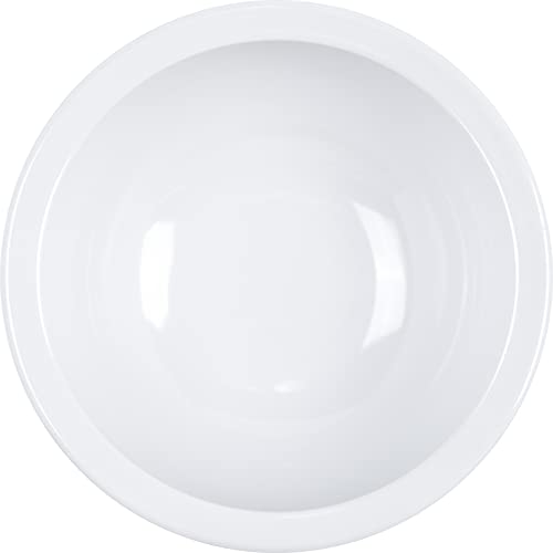Carlisle FoodService Products Kingline Reusable Plastic Bowl Chowder Bowl, Soup Bowl for Home and Restaurant, Melamine, 16 Ounces, White, (Pack of 48)