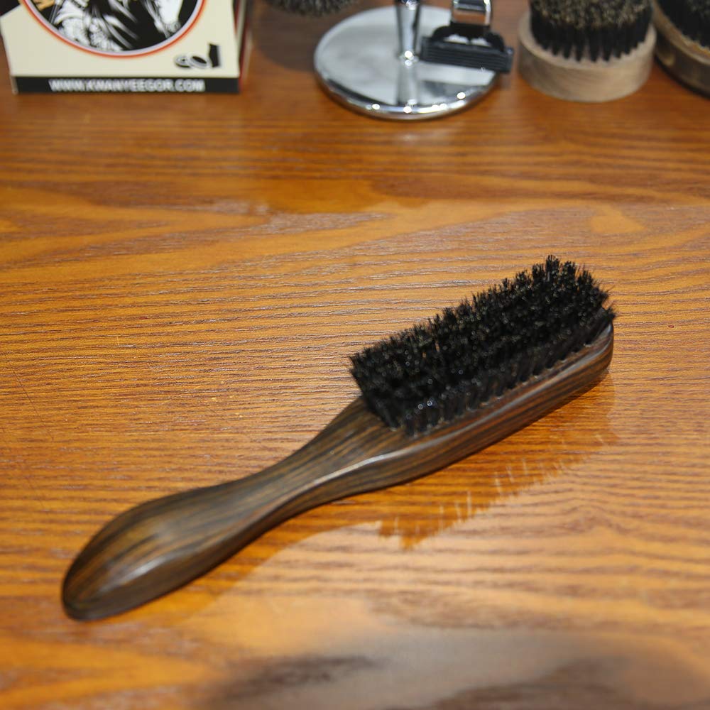 Beard Brush, Natural Soft Boar Bristrles Hair Brush with Wooden Handle, Barber Fade Beard Styling Brush for Men, Barber Cleaning Beard Brush, Suitable for All Types Beard