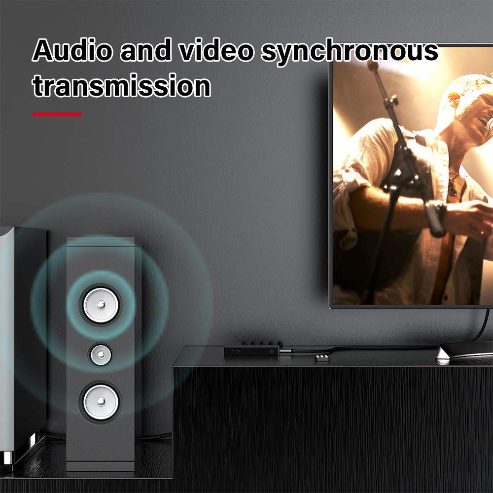 KLKE 4K HDMI Switch KLKE 6x1 Audio Extractor 6 Port HDMI Switcher Box with Remote HDMI Multi Ports Switch 6 in 1 Out Supports Optical Toslink 3.5mm Audio and ARC