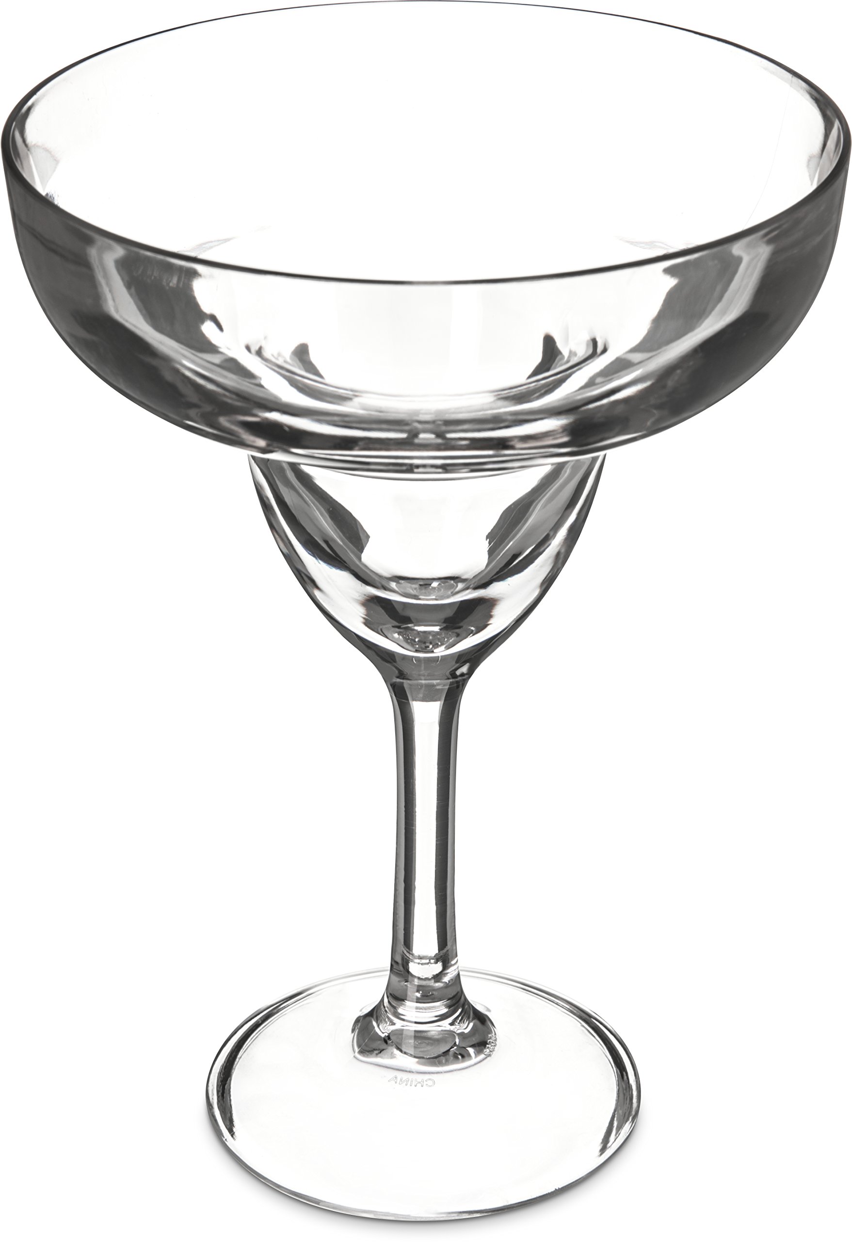 Carlisle FoodService Products Alibi Margarita Glass for Restaurants, Catering, Kitchens, Plastic, 16 Ounces, Clear, (Pack of 24)
