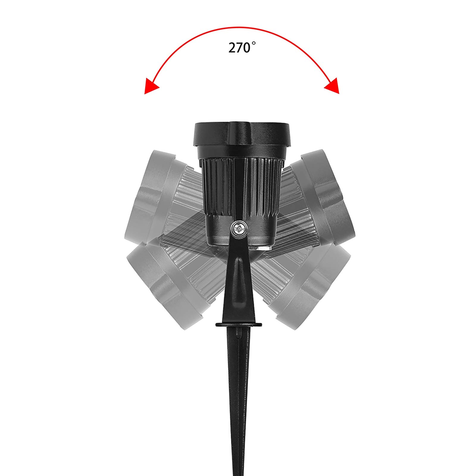 POWSTRO K 5w Lawn Flood Light, COB LED Floodlight Outdoor Led Spotlight for Garden, US Plug COB LED Lawn Light, Home Gardening Railing and Lawn Landscape Lighting, with Spike (Warm Light)