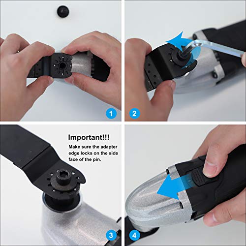 COMOWARE 105 Pcs Oscillating Saw Blades - 1-3/8β Multi Tool Blades Kits Universal Oscillating Tool Blades, Fine Tooth Multitool Blades, Quick Release Saw Blades for Wood/Plastic/Soft Metal Cutting