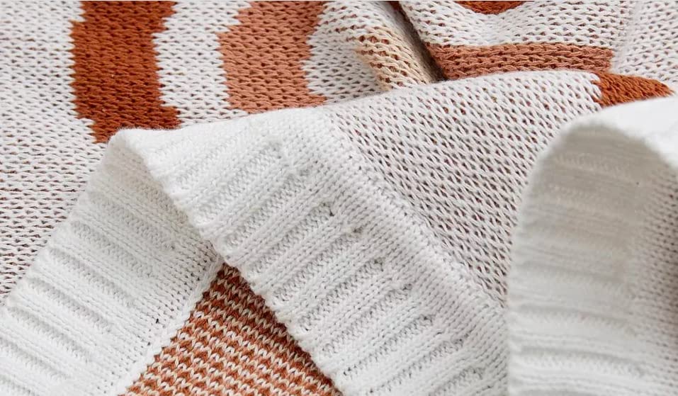 COCOAbi Baby Blanket in Retro Rainbow | 100% Cotton Knit | Naturally Soft for Babies | Boho Colors & Pattern | Gentle Cotton Blanket | Eco-Friendly Material | Beautiful Baby Gift | 32” x 38”