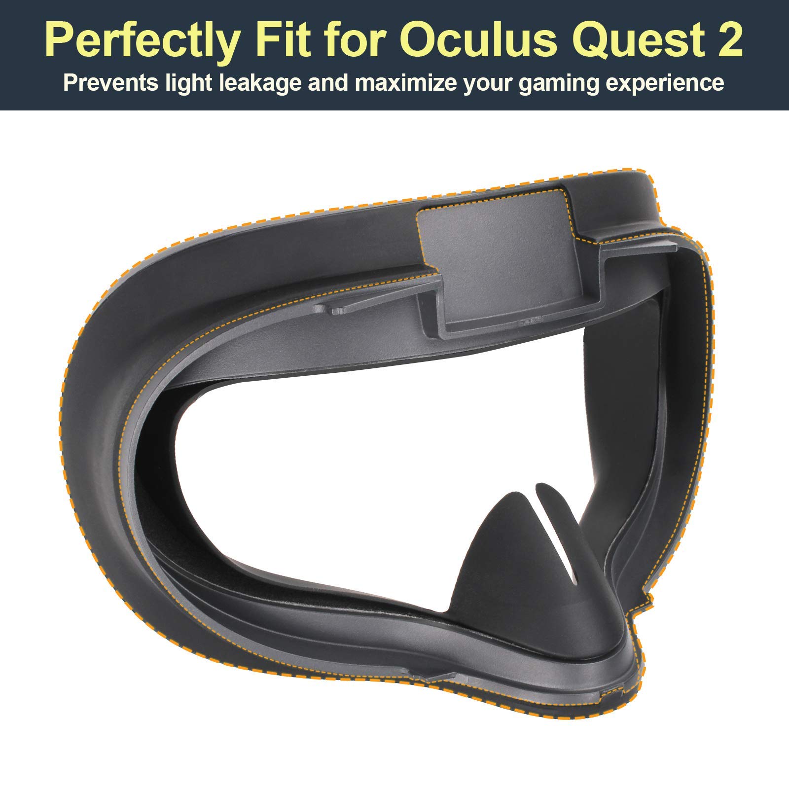 BEJOY VR Sweat-Proof Silicone Face Cover and Lens Protect Cover for Oculus Quest 2, Silicone Mask Pad, Lens Protector, Dust Proof, Non-Slip for VR Accessories Set