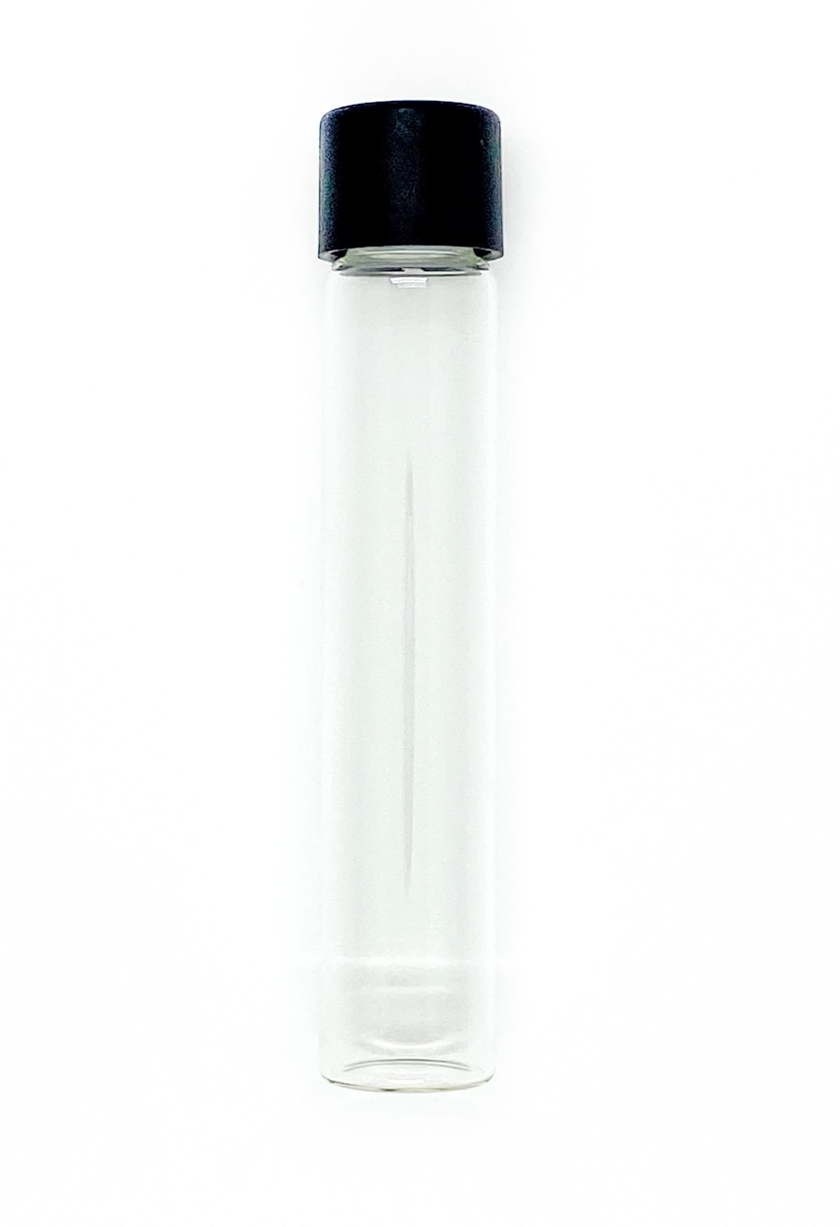 Glass Preroll Vials with Child Resistant Cap - 120mm Glass Tube (6, Black)