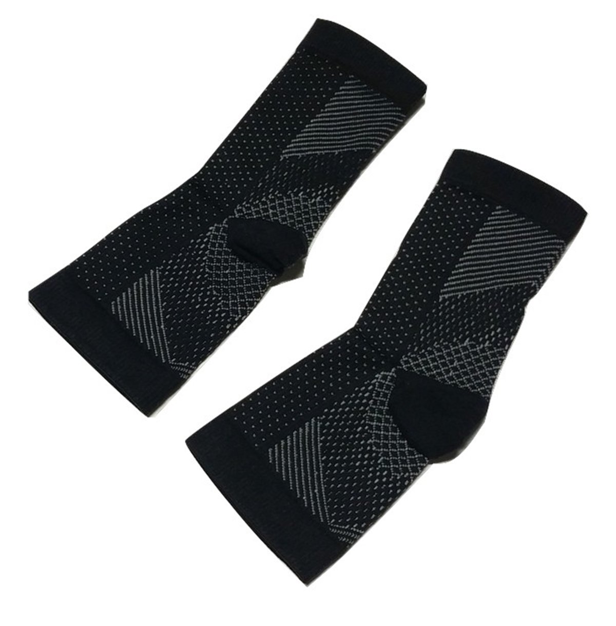 BcurbSox Ankle Sleeve Plantar Fasciitis for Men Women Foot Heel Arch Support Ankle Compression Socks Reduce Swelling Joint Pain Injury Recovery Achilles Tendon (Black - 1 Pair, Small/Medium)