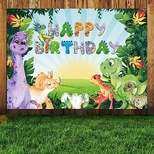 Dinosaur Party Backdrop Watercolor Jungle Dinosaur Birthday Decorations for Kid Dinosaur Theme Backdrop Dinosaur Birthday Banner Large Party Banner Photography Supplies Backdrop 7x5ft