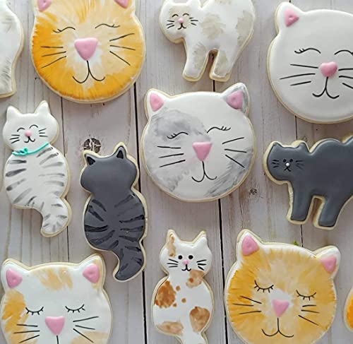 Cat Cookie Cutters 3-Pc. Set Made in USA by Ann Clark, Cat Face, Sitting Cat, Curled Cat