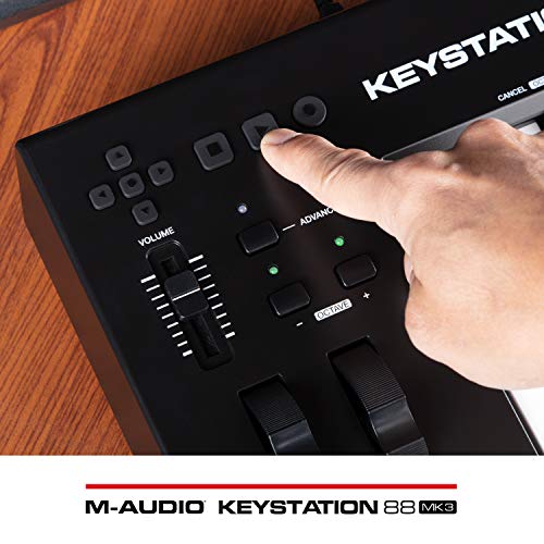 M-Audio Keystation 88 MK3 β 88 Key Semi Weighted MIDI Keyboard Controller for Complete Command of Virtual Synthesizers and DAW parameters