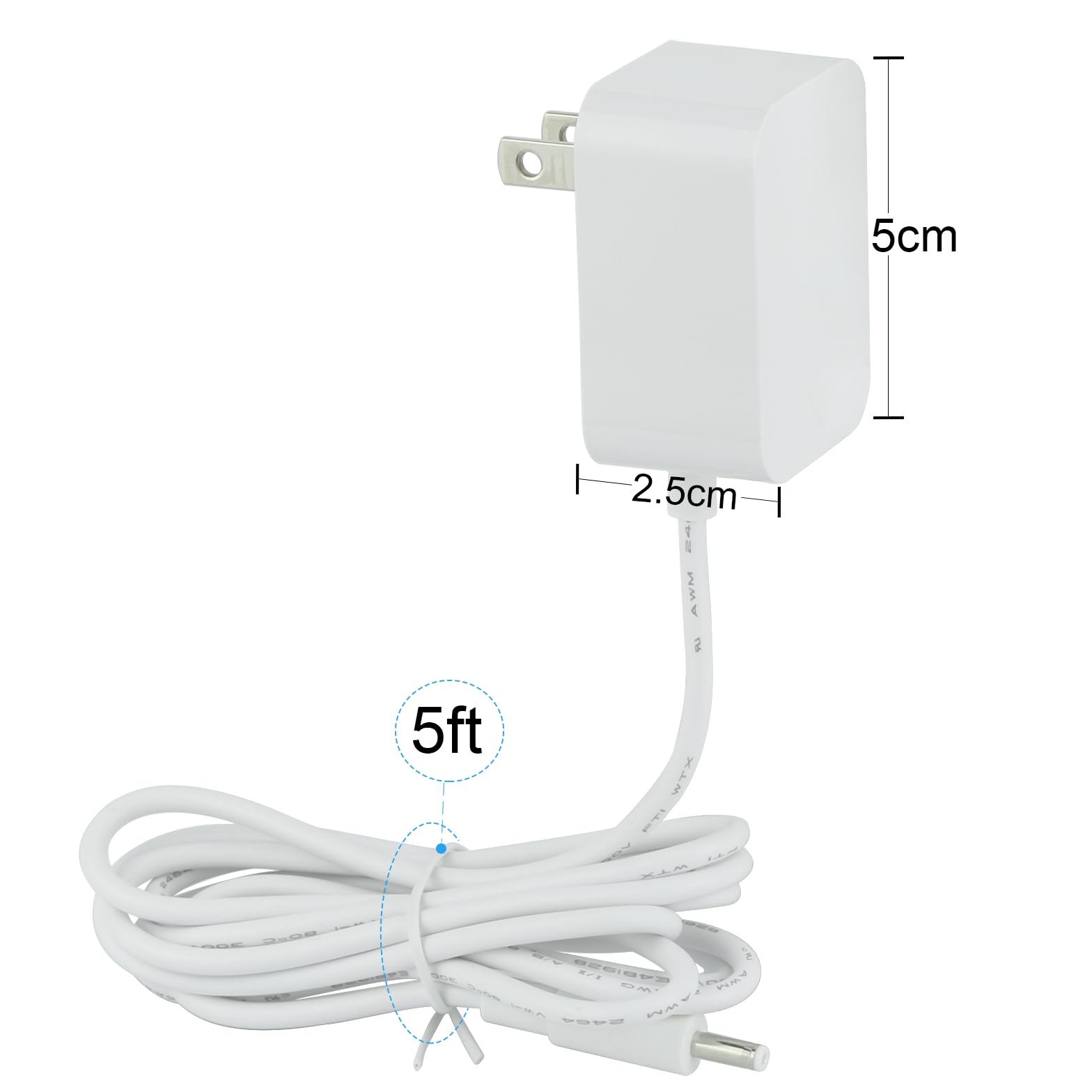 LEFXMOPHY Power Cord Replacement for Hatch Baby Rest Sound Machine Night Light, Barrel Style 5V 1A White AC Supply Adapter Cable 5ft