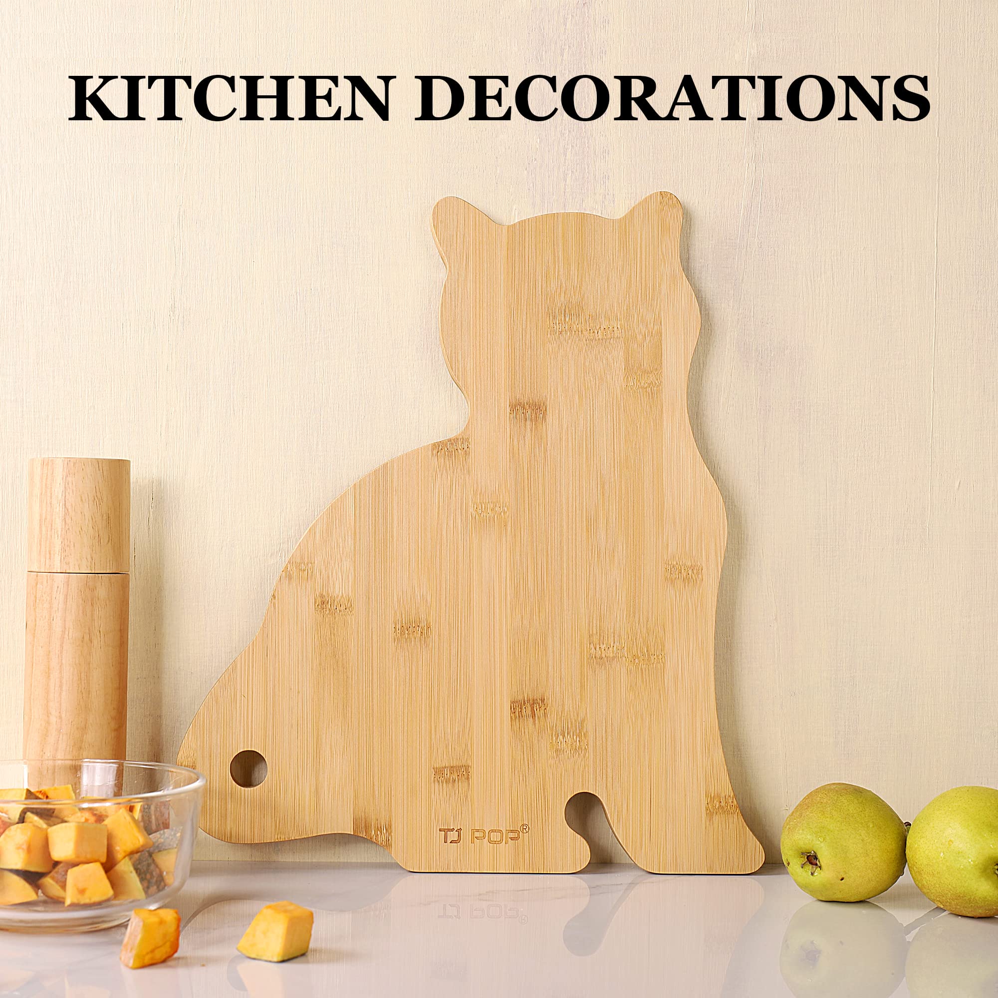 Cat Shaped Charcuterie Board Funny, Kids Serving Board, Cute Cheese Board, Personalized Bamboo Cutting Board 15" x 13" x 0.6β