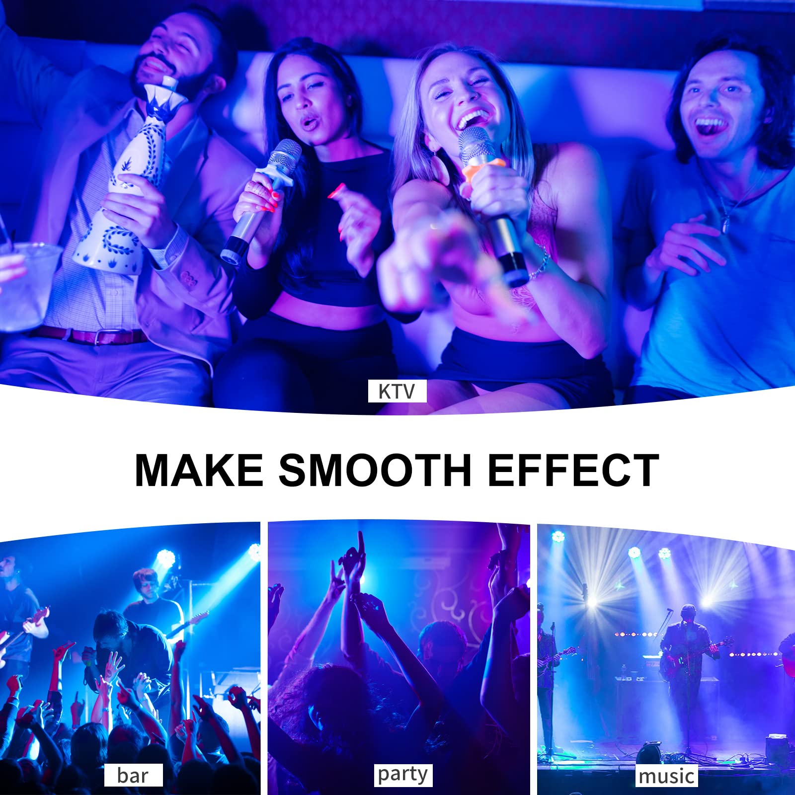 LED Stage Light 4Packs,Yunhion 90W Halloween RGB LED Par Light,9 Modes LED Uplight Party Light with DMX Sound Activated,Stage Lighting for Weeding Party Club Disco Strobe Par Light