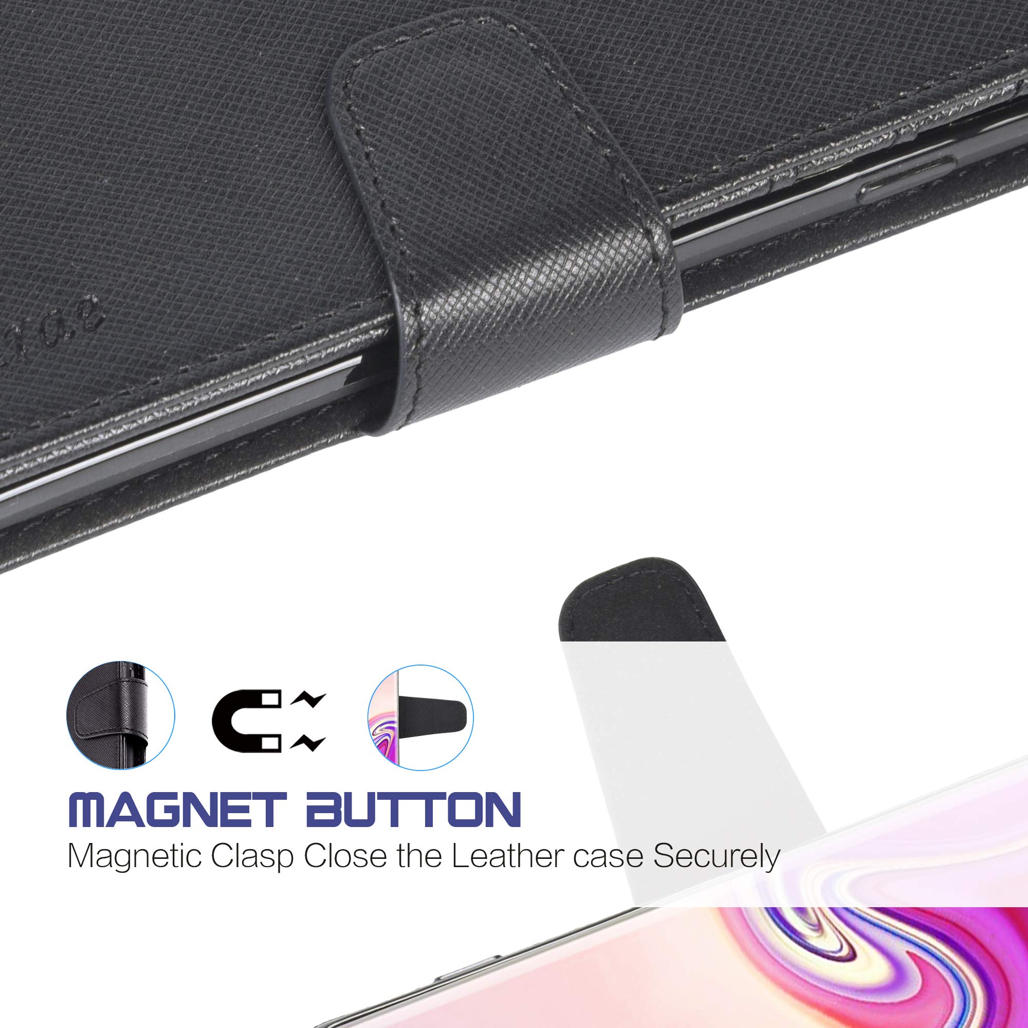 Arae Case for Samsung Galaxy PU Leather Wallet Case Cover (S10-6.1 inch, Rose Gold)