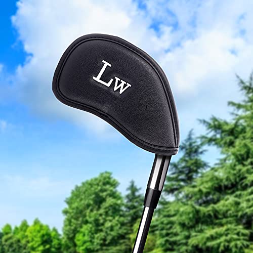 Be DeLighted/Golf 12pcs Synthetic Leather Golf Iron Head Covers Set Headcover Fit All Brands (12PCS, Color: Black)