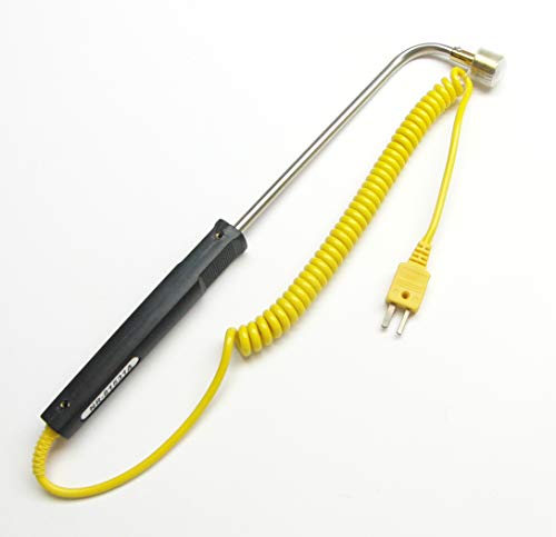 Digital k-Type Thermocouple Thermometer with Angled High Temperature Surface Probe Sensor