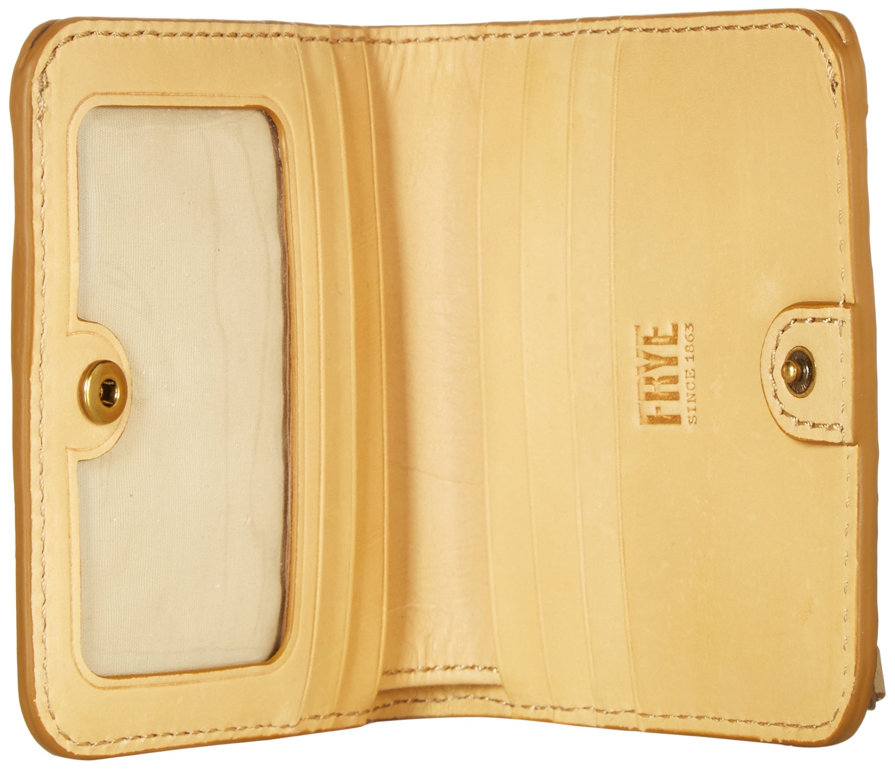FRYE Women's Campus Rivet Small Leather Snap Wallet, Banana, One Size