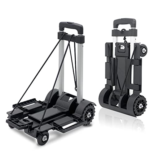 Colcolo Foldable Hand Truck with Rubber Wheels Luggage Cart, 45cmx24cmx10cm