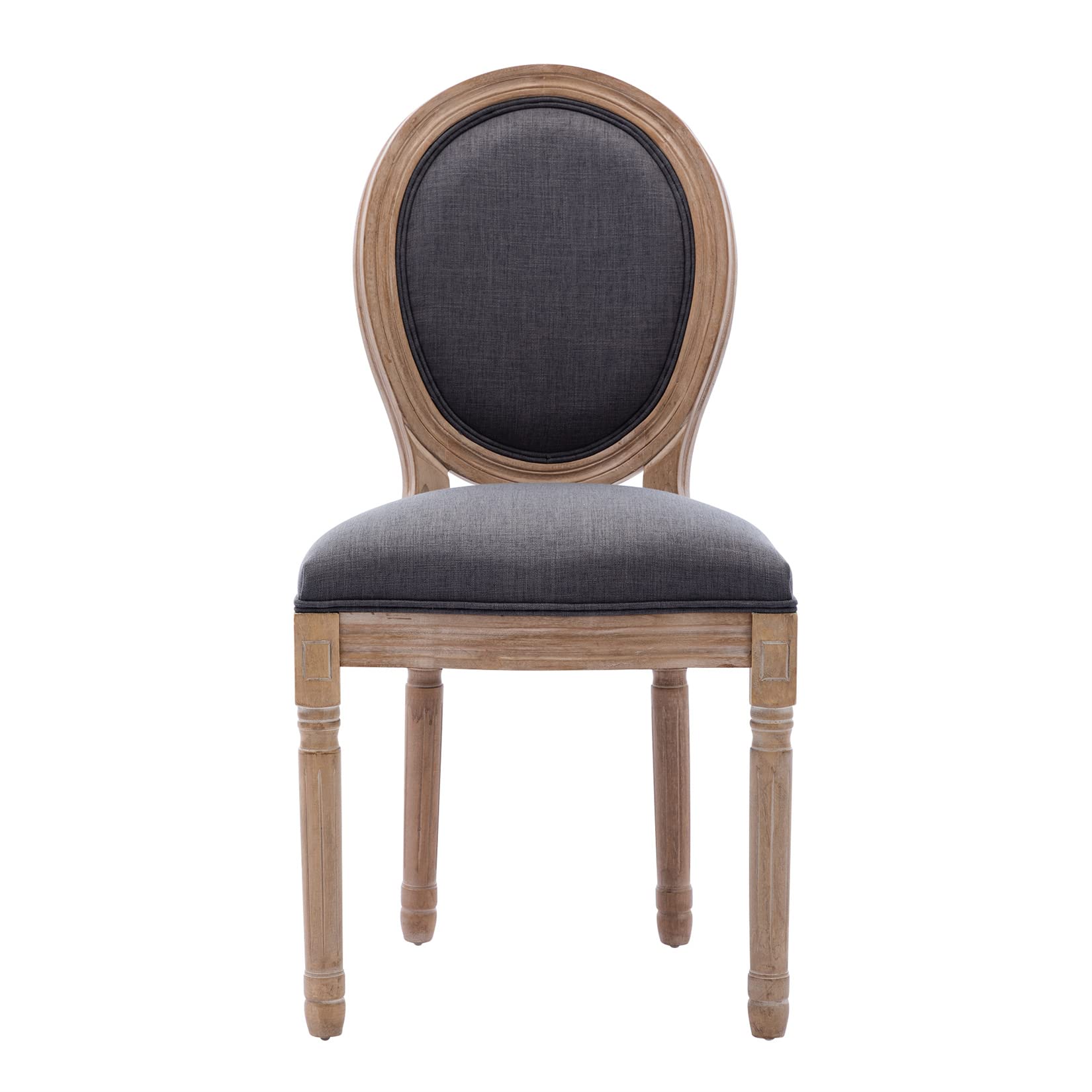 Bellemave Dining Chairs Set of 2 French Country Upholstered Dining Chairs Farmhouse Side Chairs with Solid Wood Frame for Living Room, Kitchen, Restaurant, Dark Gray