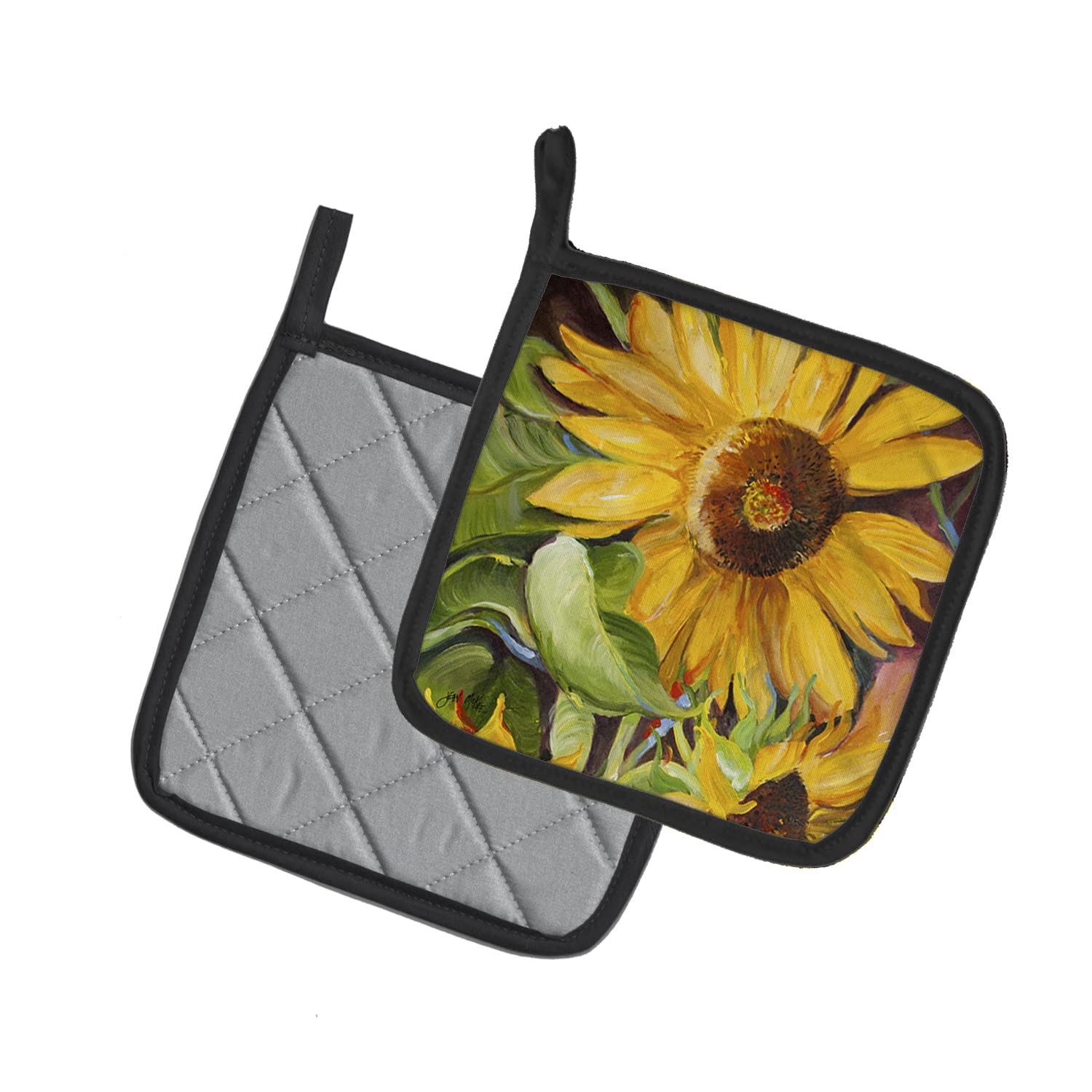 Caroline's Treasures JMK1265PTHD Sunflowers Pair of Pot Holders Kitchen Heat Resistant Pot Holders Sets Oven Hot Pads for Cooking Baking BBQ, 7 1/2 x 7 1/2