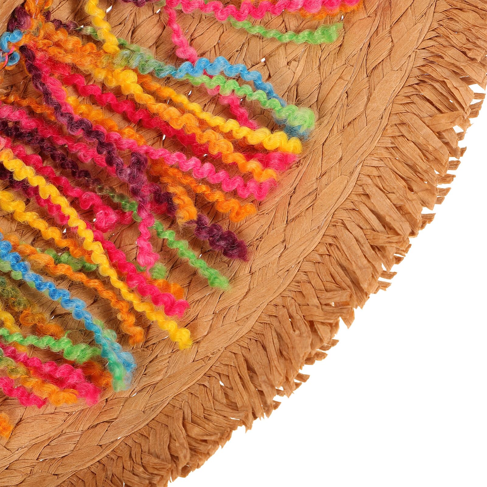 Beach Hat Stylish Sun Block Hat Colorful Tassel Straw Hat Sun Protection Hat Daily Dress