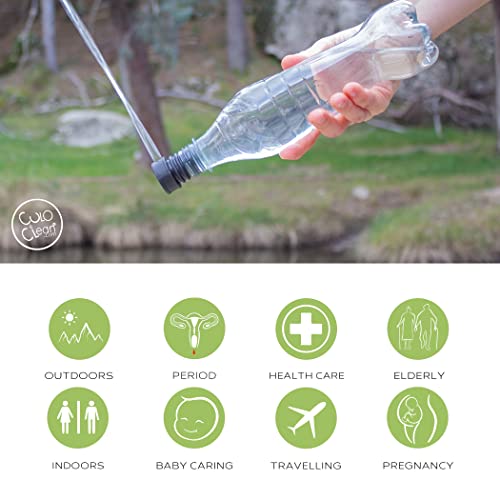 CuloClean Portable Bidet for Toilet, Travel, or Camping. Compatible with every Bottle. Discreet, Ecological, Mini, Elderly, Sprayer, Bio, Personal, Handheld, Backcountry Bidet (CuloClean, 1pcs Black)