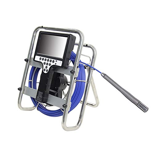 BHVXW 23mm 512hz Transmitter Self Leveling Pipe Sewer Drain Inspection Video Camera 7" Screen (Color : Blue, Size : 40m)