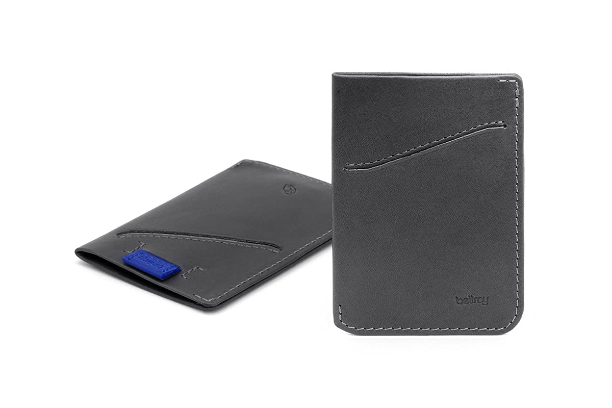 Bellroy Card Sleeve (Premium Leather Card Holder or Minimalist Wallet, Holds 2-8 Cards or Business Cards, Folded Note Storage) - Ocean