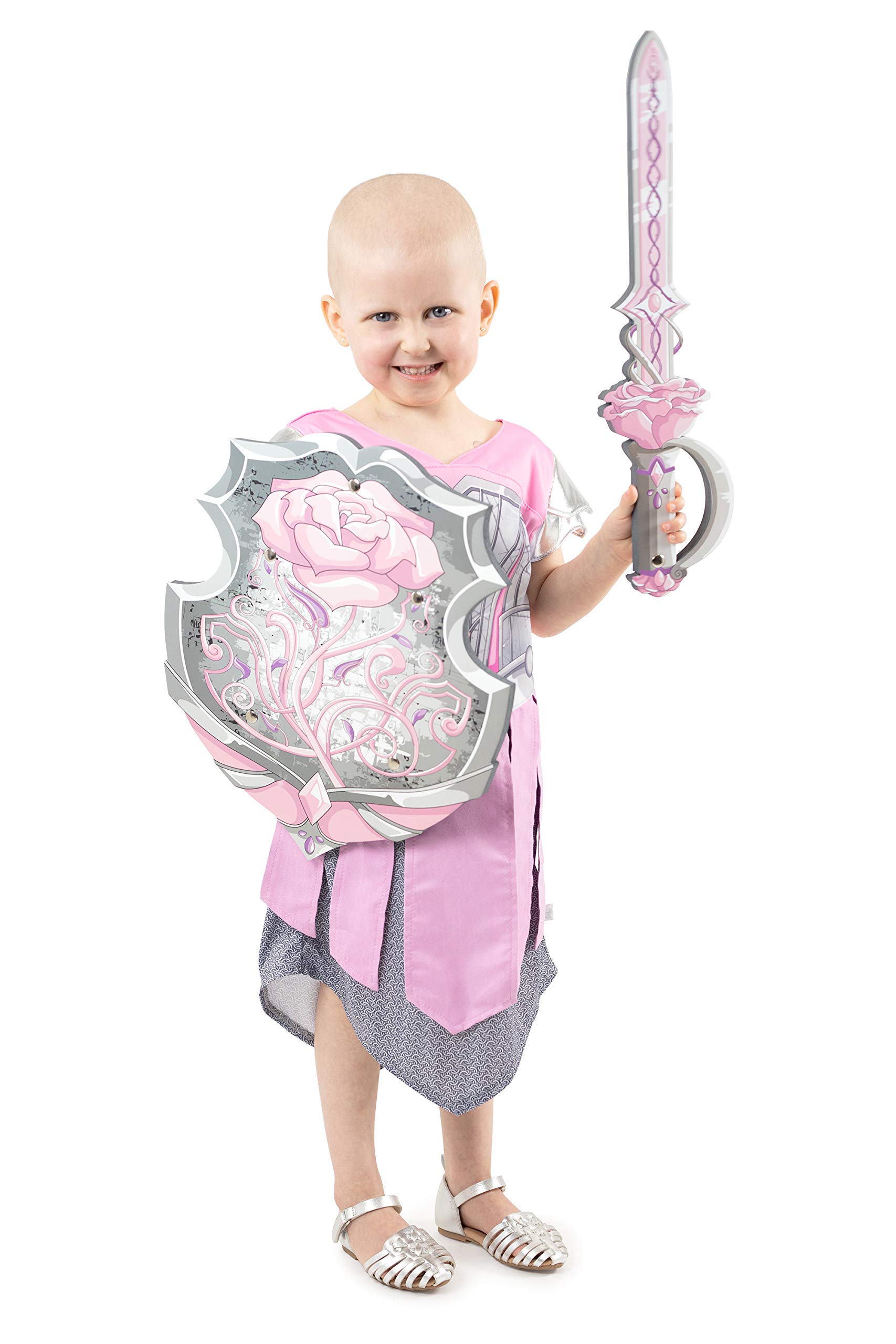 Little Adventures Warrior Princess Dress Up Costume (Medium Age 3-5) - Machine Washable Child Pretend Play and Party Dress with No Glitter