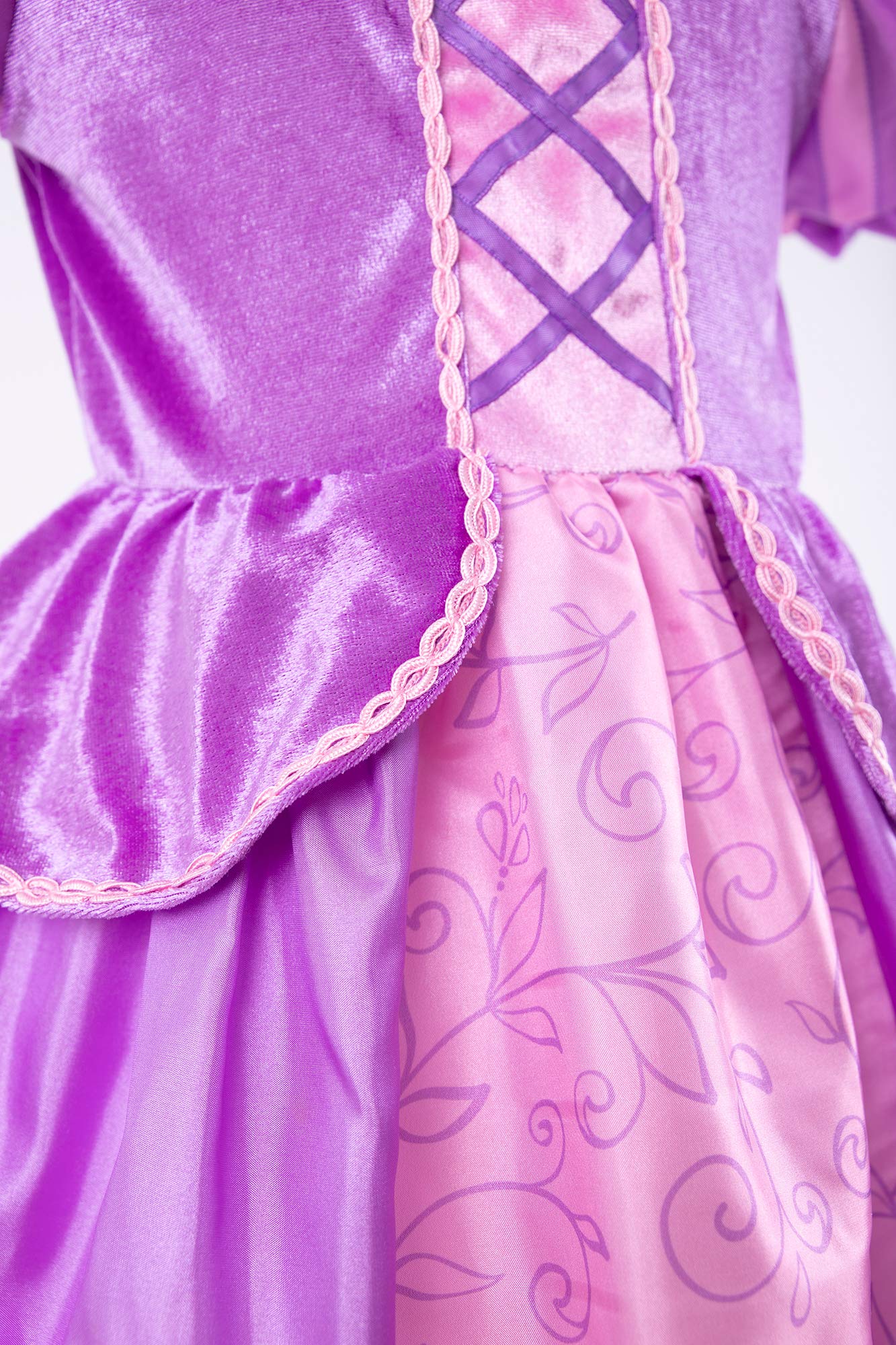 Little Adventures Rapunzel Princess Dress Up Costume (Medium Age 3-5) - Machine Washable Child Pretend Play and Party Dress with No Glitter