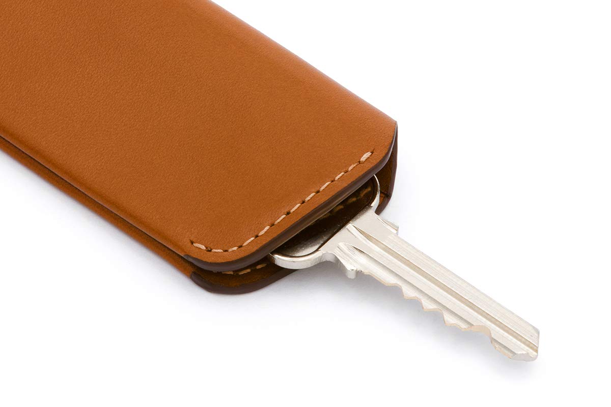 Bellroy Key Cover Plus, Second Edition (Slim Leather Key Organizer, Minimalist Bifold Design with Magnetic Closure, Holds 4-8 Keys) - Caramel