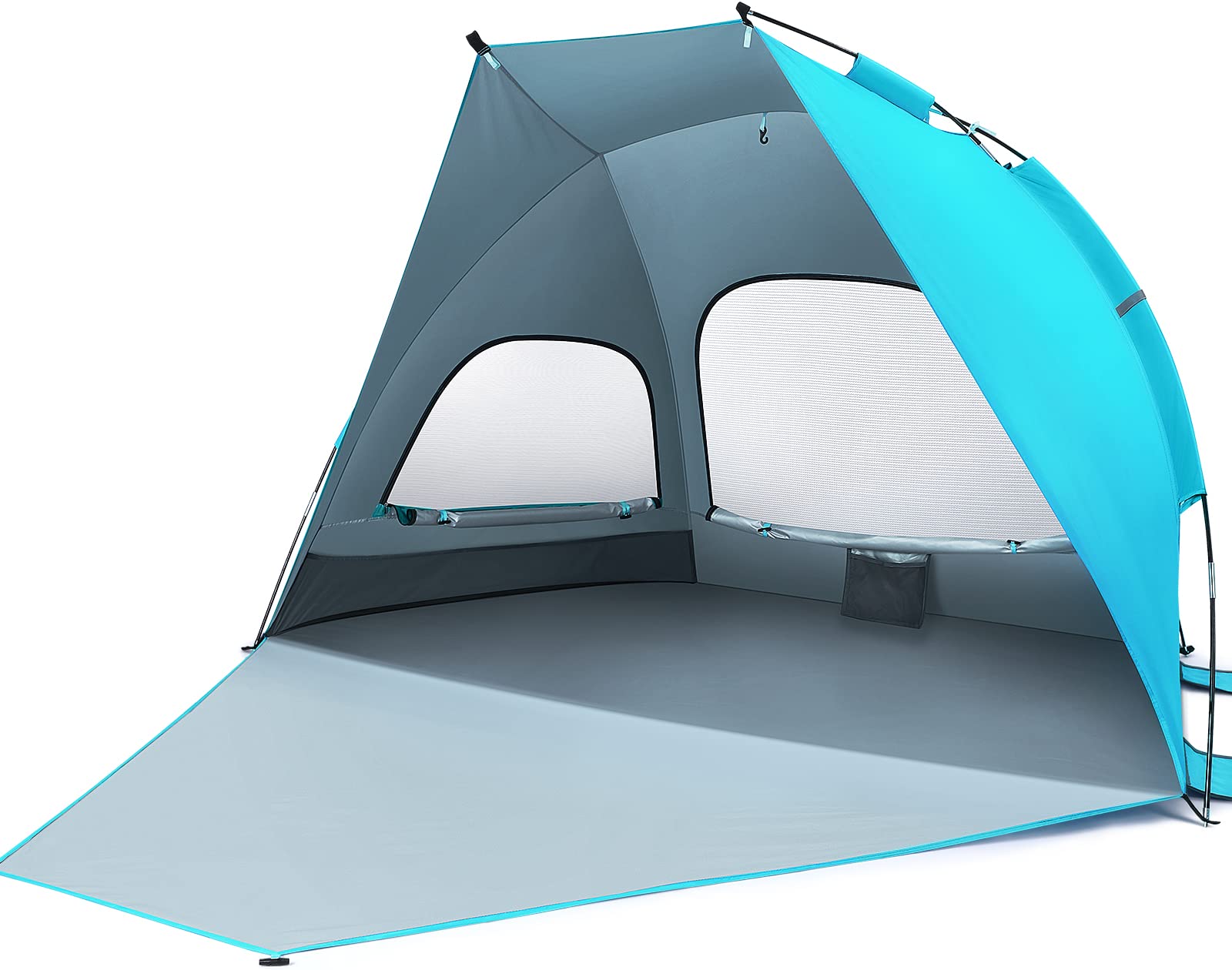 Beach Tent Sun Shade Shelter: 3-4 Person Large Anti-UV Windproof Portable Lightweight Tent Canopy Cabana with Extendable Floor Outdoor