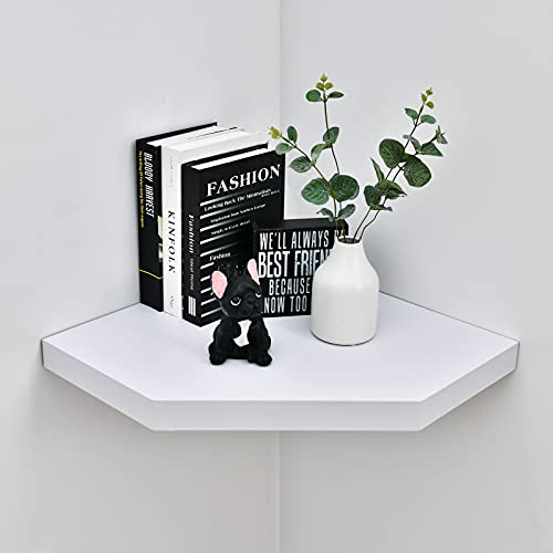 WELLAND Big Size Phoenix Corner Wall Mount Shelf for DVD Players/Cable Boxes/Games Consoles/TV Accessories, White