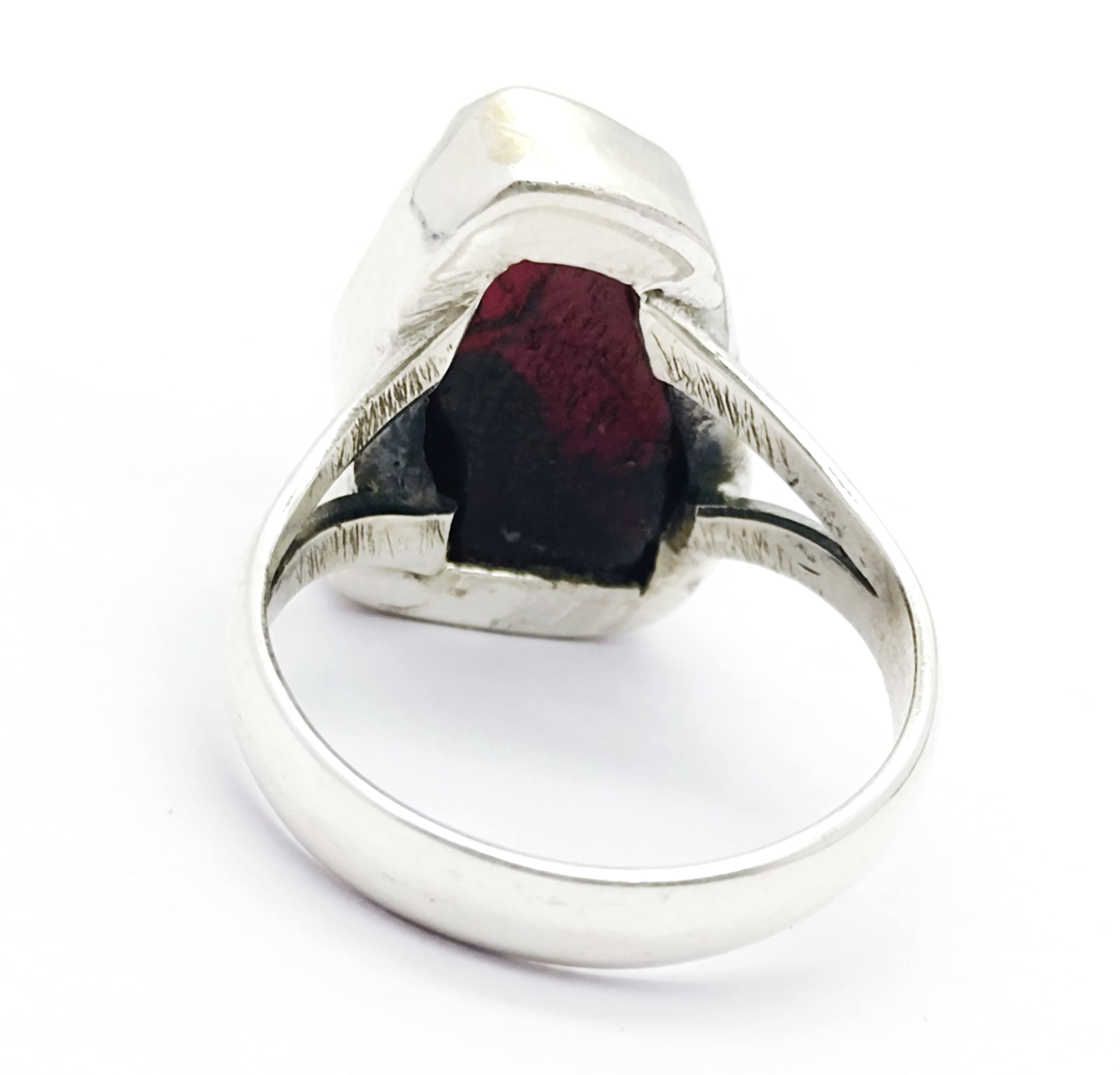 Carat Online Women's Boho 925 Sterling Silver Garnet Gemstone Ring Size 4 to 12 US (Sterling Silver, 6)