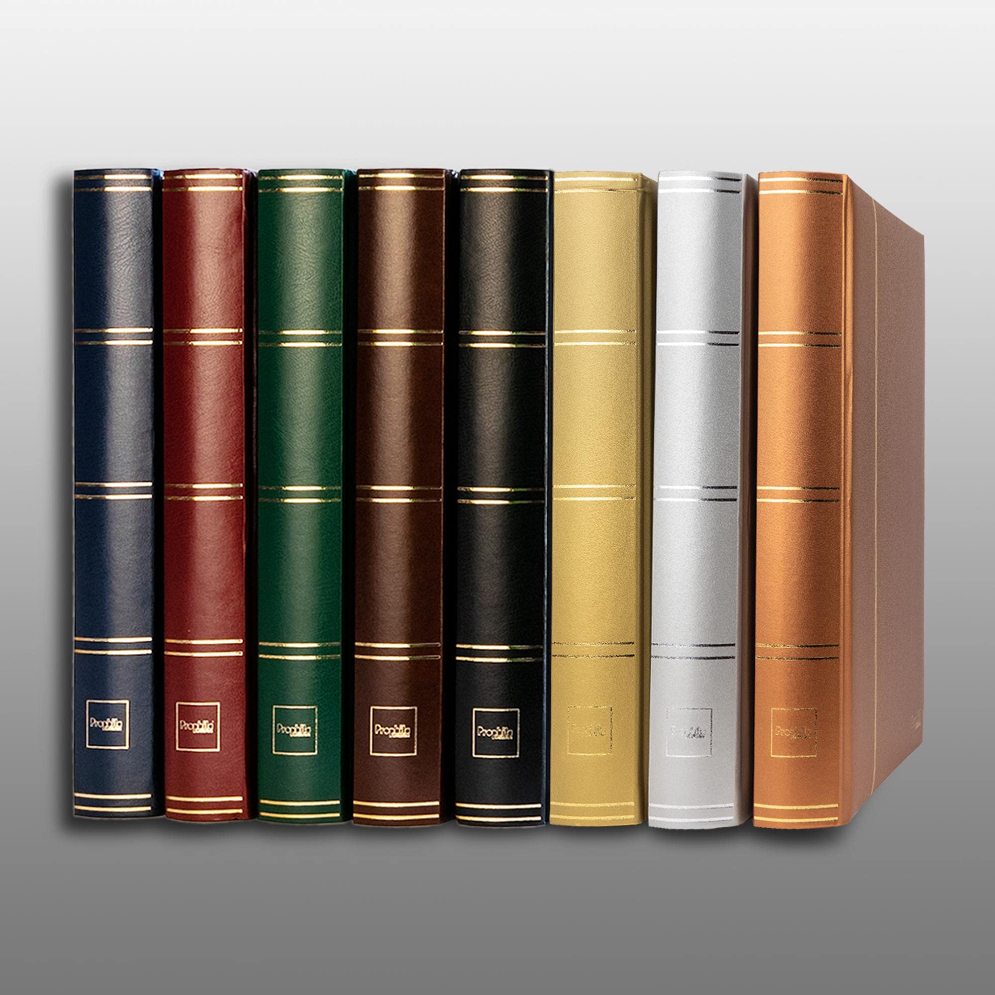 Prophila Metallic Edition Stamp Album (New) 60 Black Sides, Padded Bronze Cover