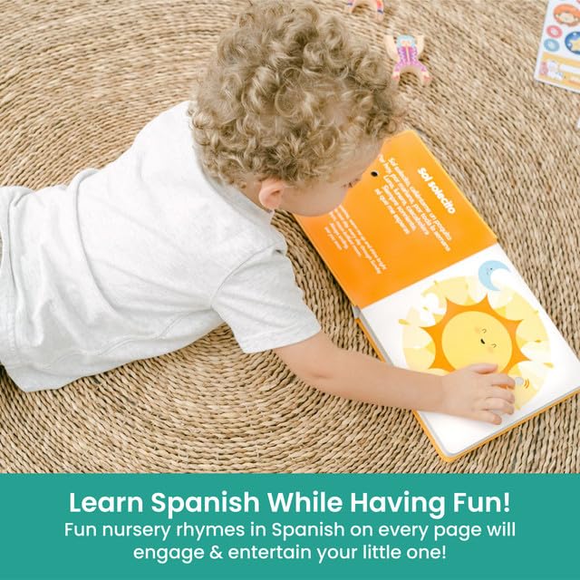 Binibi Spanish Musical Book for Toddlers Sol Solecito & Other Nursery Rhymes | Spanish Learning for Kids | Bilingual Children's Book | Sound Book | Libro en espaรฑol para bebรฉs