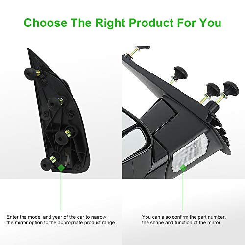 SCITOO Driver Side Mirror fit for 2002-2008 for Ford E150 E250 E350 E450 E550 Van with Duel Glass Fold Manual Controlling Features Puddle Light Exterior Accessories Left Side Mirror