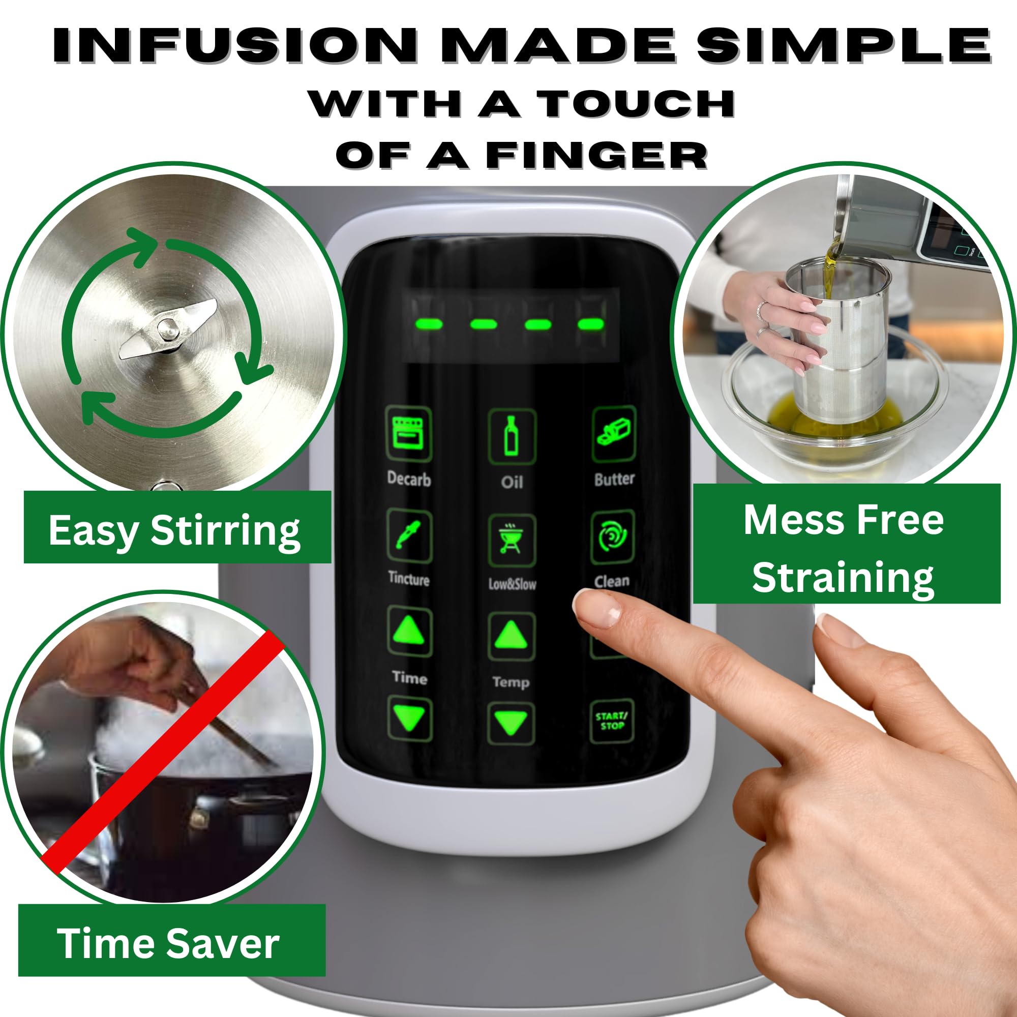 Decarboxylator and Infuser Machine, Magic Herb Butter Machine, Oil Infuser Machine, Gummy Maker, Mess-Free, Easy to Use, Make Desserts, Tincture, Lotions & More, Includes Strainer β EdiWhip 2.0