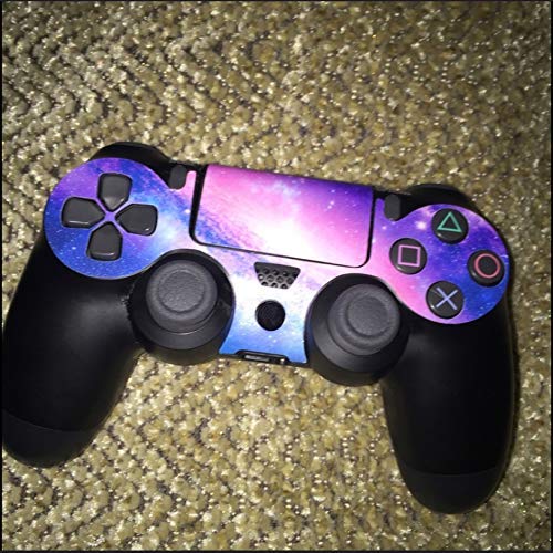 Ps4 Stickers Full Body Vinyl Skin Decal Cover for PlayStation 4 Console Controllers (with 4pcs Led Lightbar Stickers)(PS4 Console (Pink Starry Sky))