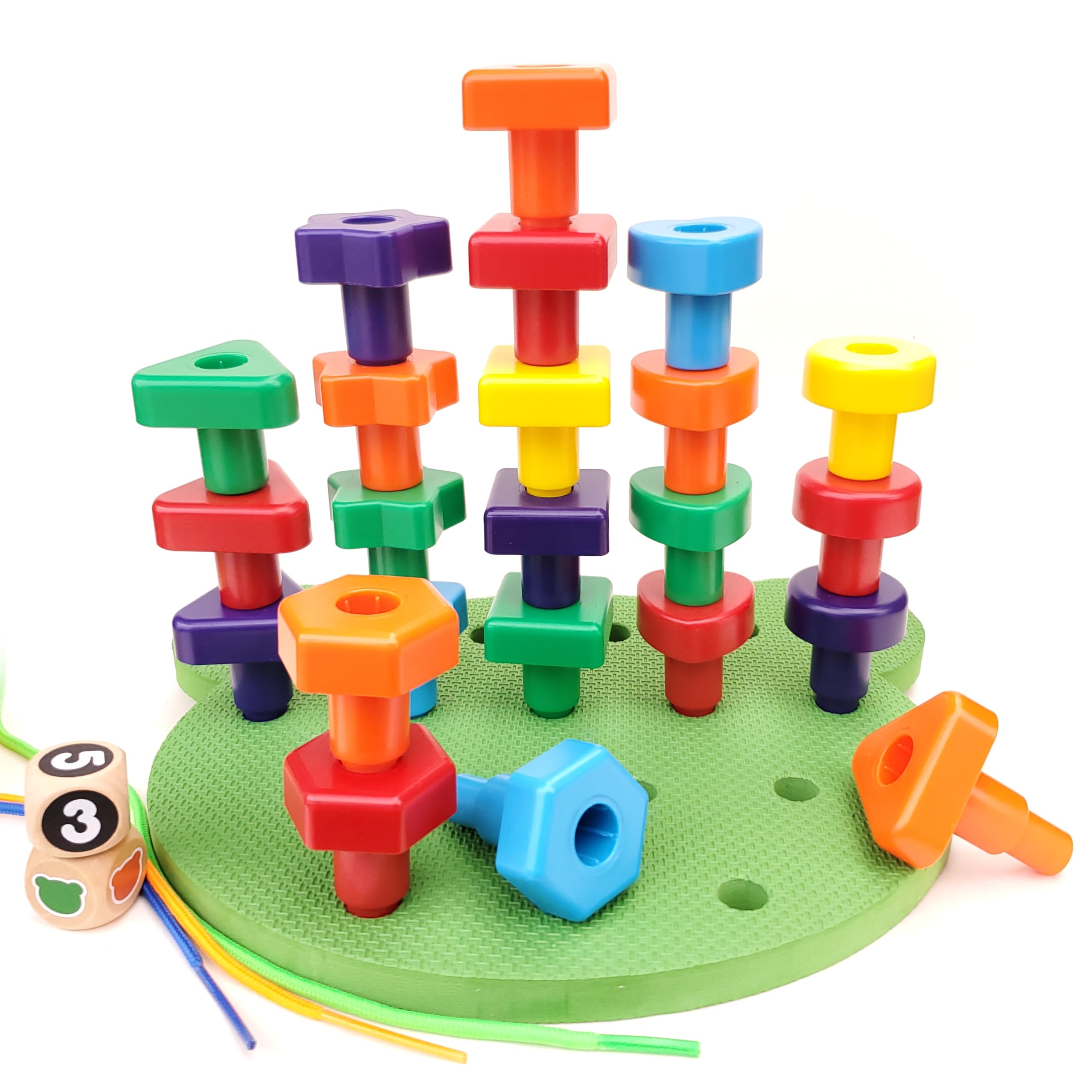 KIDS KORNER New & Improved Jumbo Shapes Pegboard Toddler Game Set - Educational Stacking Sensory Toys, Peg Math Manipulatives with Learning Activities eBook