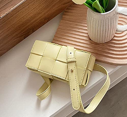 Leiona Women's Woven Shoulder Bag Fashion Messenger Bag Small Square Bag Solid Color Shoulder Bag