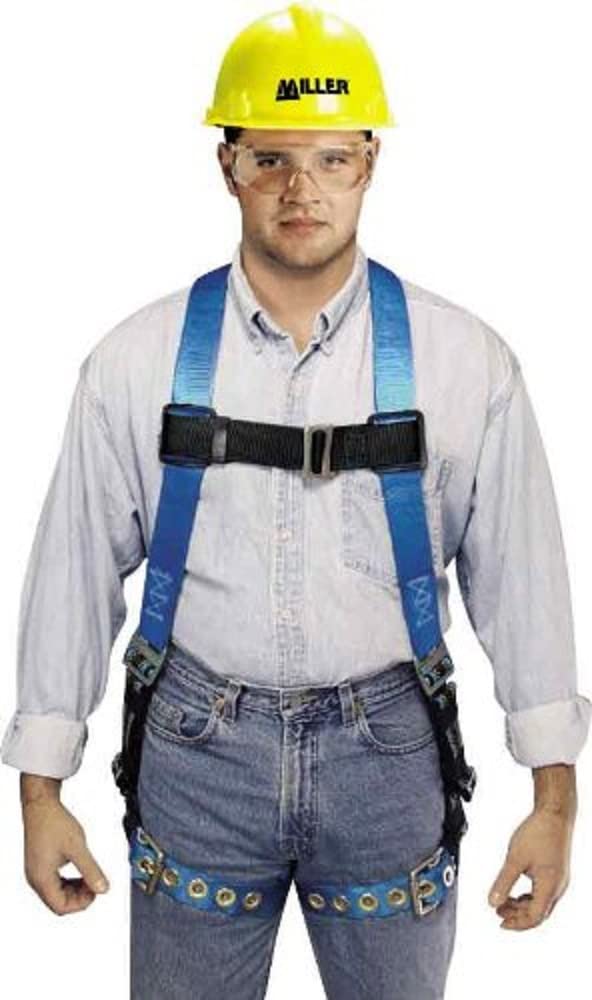 Honeywell Miller by Honeywell P950D-4/UBL Duraflex Python Full-Body Ultra Harness with Mating Buckle Chest Strap, Universal, Blue