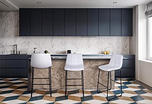 Scurrty Barstool Chairs Height Stools Pub Bistro Bar Counter Height Stools Pub Height Bar Stools With Back, PU Leather Bar Stools Set Of 2 Modern Kitchen High Dining Chairs With Metal Legs Upholstered