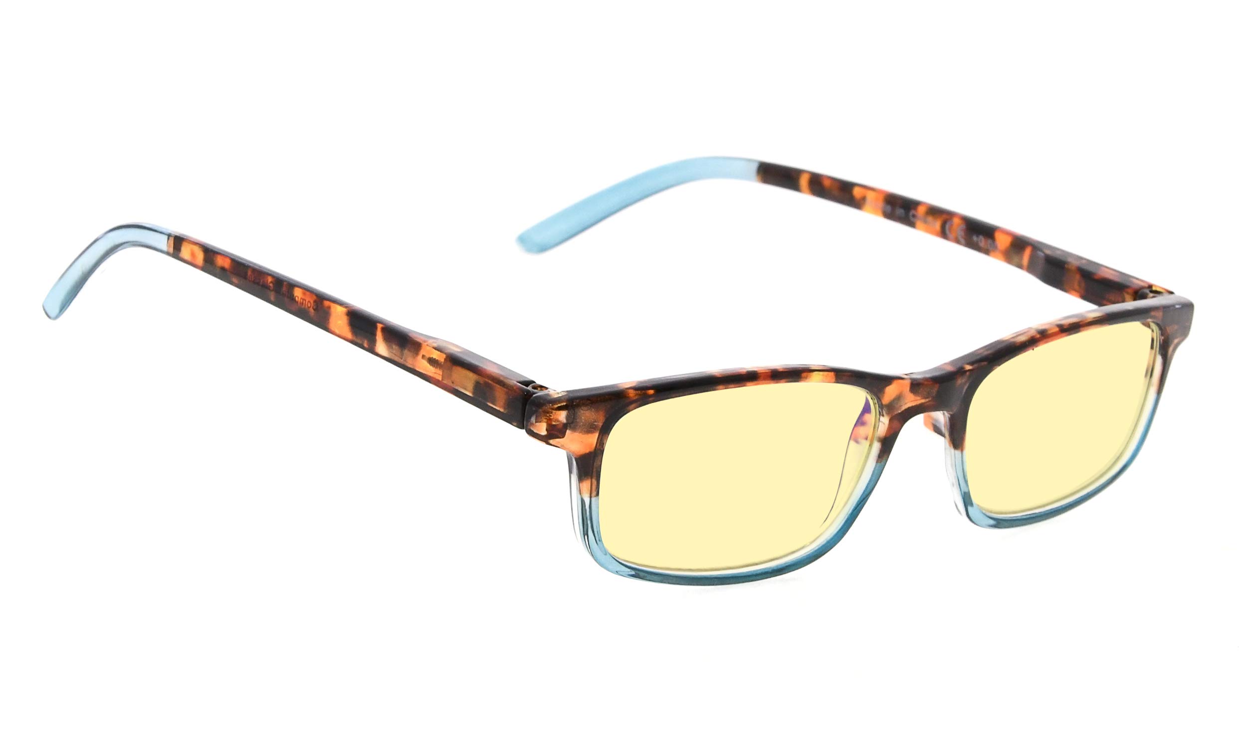 Blue Light Blocking Computer Reading Glasses with Yellow Tinted Lens for Women(Blue, 2.25)