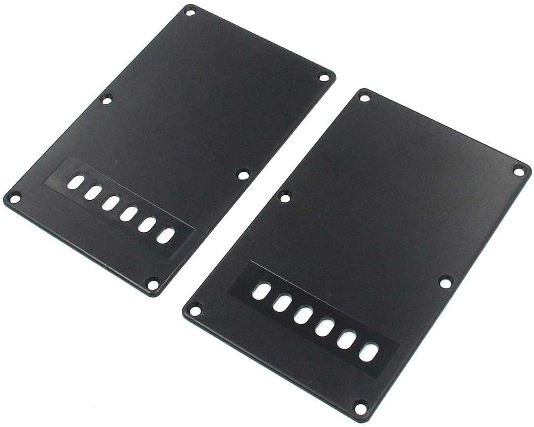 Jiayouy 2PCS Pickguard Tremolo Cavity Cover Backplate with Screws for Electric Guitar Black